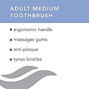 DENTISSIMO SWISS BIODENT Premium Oral Care Medium Bristle Toothbrush with Ergonomic Handle, Colors May Vary, Pack of 3