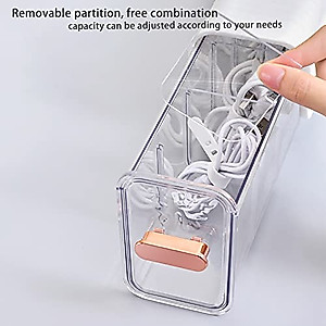 2PCS Socks Underwear Wall Mount Drawer Organizer, Punch Free Multi Functional Transparent Storage Box, Watchable 6 Cell Drawer Acrylic Organizers Self-Adhesive Anti Dust for Socks Lingerie Cloth Ties