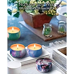 Scented Candles Gift Set,9 x 2.2 Oz Natural Soy Wax Candles Gifts for Women,9 Essential Oil Fragrances,Aromatherapy for Stress Relief,Gift Set for All Occasions,15 Hours Burn Time, 9 Pack