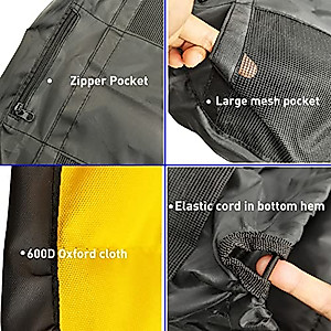 GaeaAuto Riding Lawn Mower Seat Cover 600D Oxford Cloth Weatherproof Deluxe Durable Tractor Seat Cover, Yellow, Medium