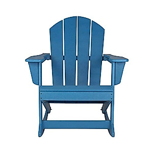 WO Home Furniture Patio Rocking Chair Outdoor Adirondack Rocker Chair (Pacific Blue)