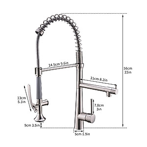 Pull Down Kitchen Sink Faucet with Sprayer Brushed Nickel