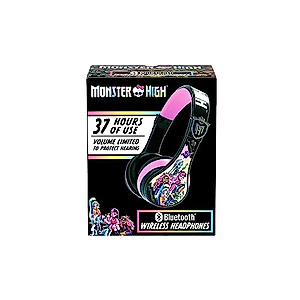 eKids Monster High Bluetooth Headphones for Kids, Wireless Headphones with Microphone Includes Aux Cord, Volume Reduced Kids Foldable Headphones for School, Home, or Travel