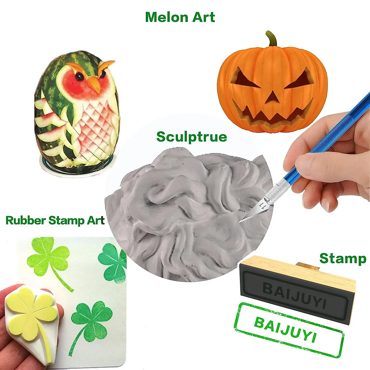 Baijuyi Exacto Knife Craft Knife, Stainless Steel Hobby Knife Set with 3 Exacto Knives+90 pcs Exacto Knife Blades for Precision Carving, DIY, Art, Cutting, Scrapbooking,Stencil.