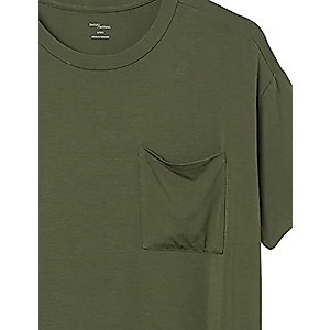Amazon Essentials Women's Jersey Oversized-Fit Short-Sleeve Pocket T-Shirt Dress (Previously Daily Ritual), Forest Green, Medium
