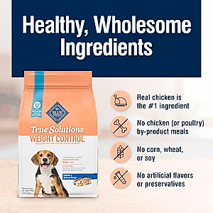 Blue Buffalo True Solutions Weight Control Natural Dry Dog Food for Adult Dogs, Chicken, 4-lb. Bag