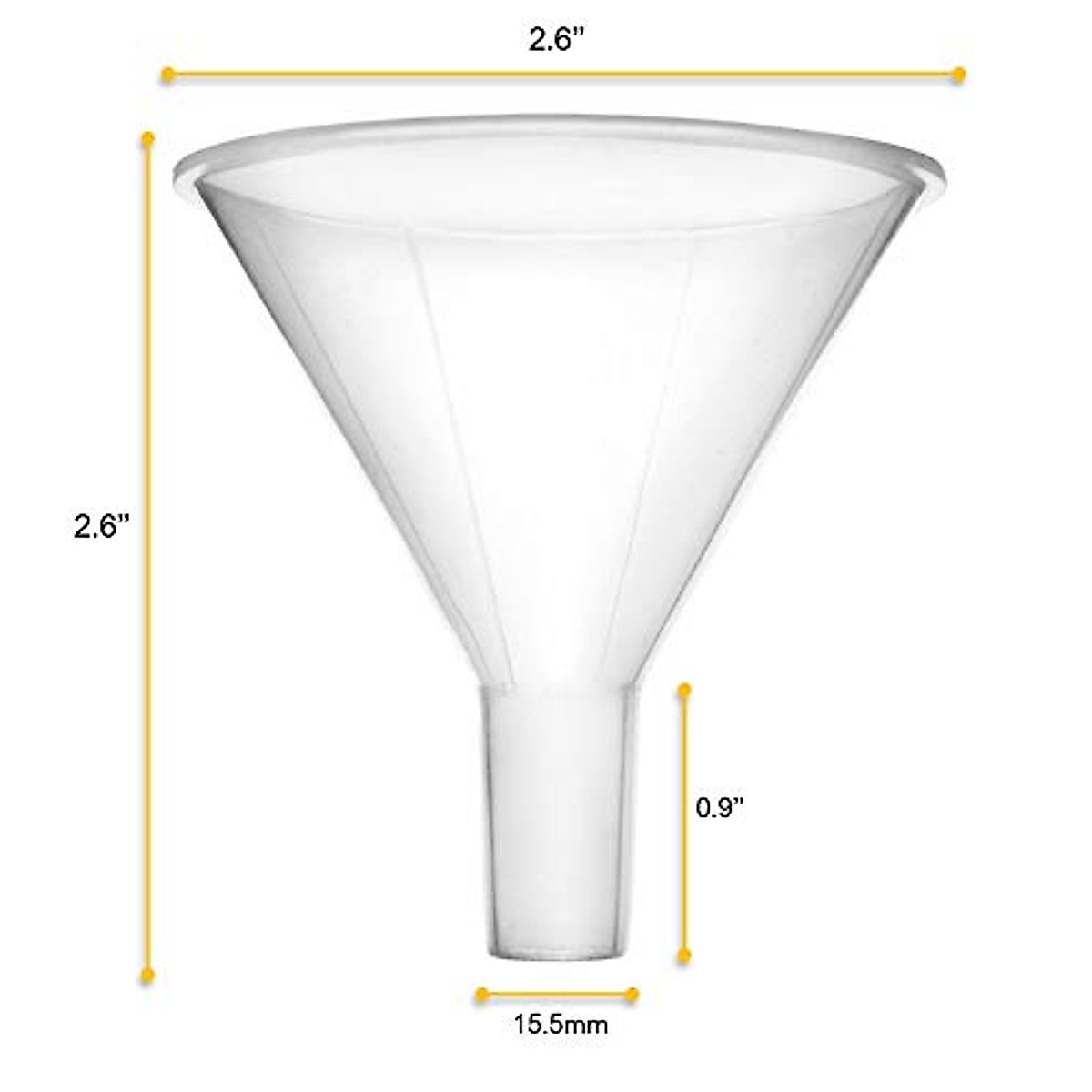 EISCO Powder Funnel, 2.6" - Polypropylene Plastic - Parallel Stem - Resistant to Acids & Alkalis - Great for Laboratory, Classroom or Home Use