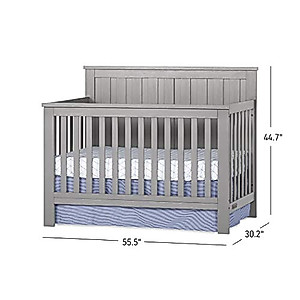 Child Craft Calder 4-in-1 Convertible Crib, Baby Crib Converts to Day Bed, Toddler Bed and Full Size Bed, 3 Adjustable Mattress Positions, Non-Toxic, Baby Safe Finish (Brushed Pebble)