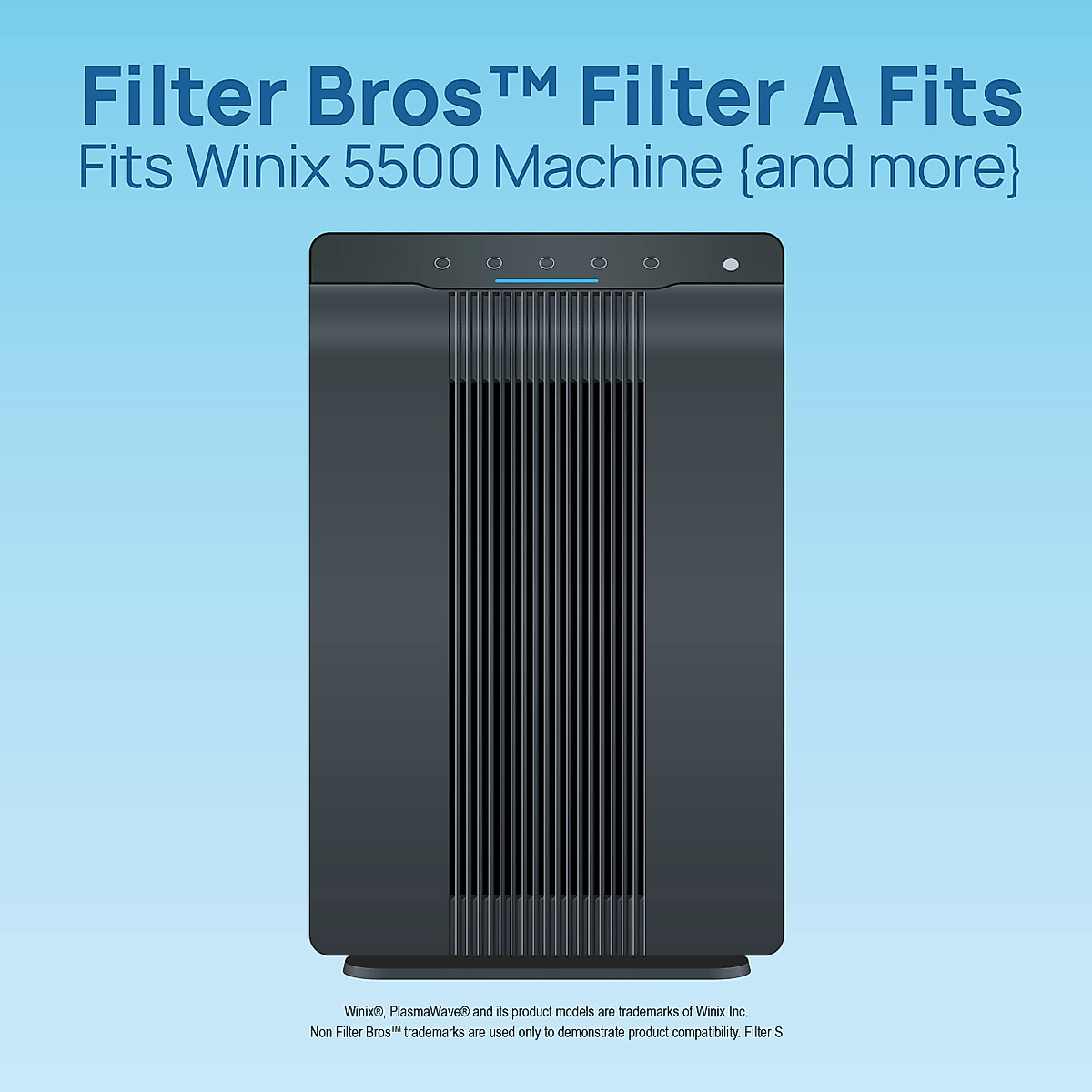 Filter Bros 115115 Replacement HEPA Filter A Fits Winix Plasmawave 5500-2 5300-2