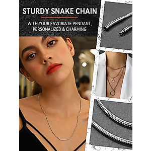 Classy Snake Chain Jewelry Women DIY Slim Chain Necklace 22 Inch 2MM Shiny Charms