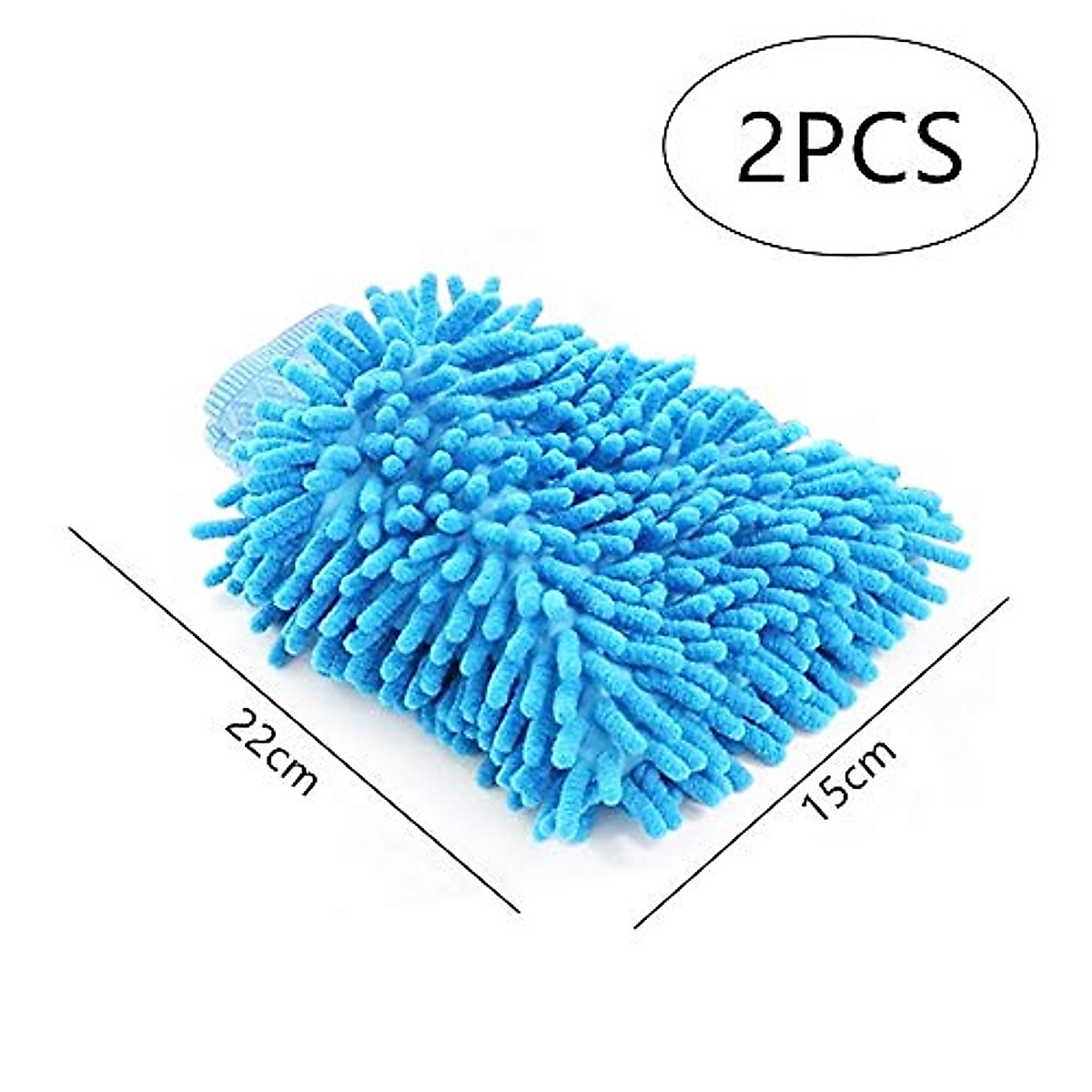 NA 2Pcs Car wash Mitt Microfiber Wash Gloves Car Cleaning Microfiber Mitt Cleaning Microfibre Cloths for Car Cleaning & Household Cleaning