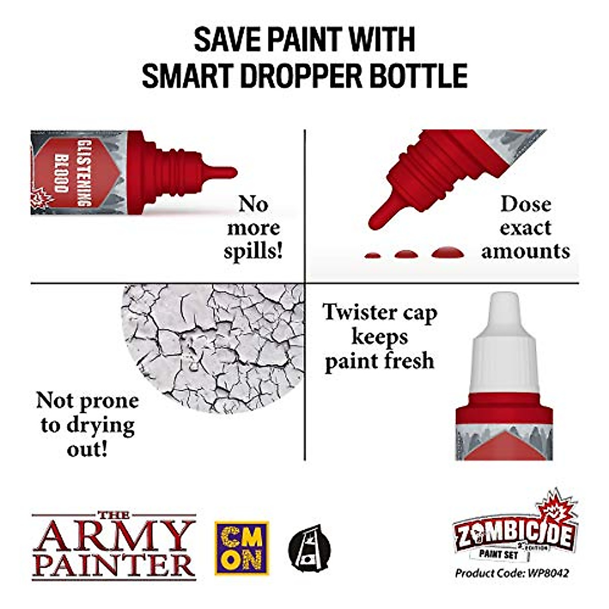 The Army Painter Zombicide 2nd Edition Core Paint Set, 20 Acrylic Paints, 1 Survivor and 1 Starter Brush for Cool Mini or Not Zombicide 2nd Edition Boardgame, Wargames Miniature Model Painting