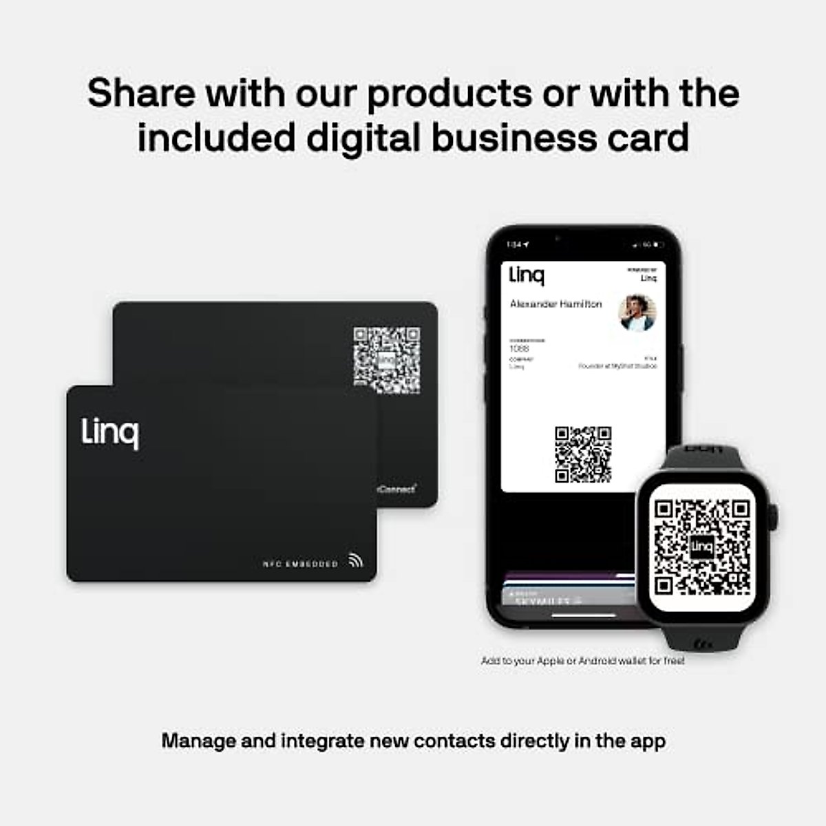 Linq Digital Business Card - Smart NFC Contact and Networking Card (Purple)