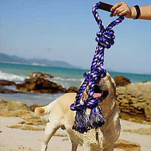 YORUWAN Dog Rope Toys for Aggressive Chewers Large Breeds, Interactive Toys,Tough Dog Chew Toys for Large and Medium Dogs, Indestructible Dental Cleaning Dog Tug of War Toys (Purple)