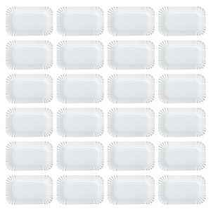 Cabilock Rectangular Tray 100pcs Disposable Foam Cake Plates Disposable Dessert Dish Foam Plates Set Compostable Plates Biodegradable Bowl for Party Snacks Food Display Server Cake Tray