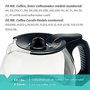 2-PACK Replacement Carafe Lid For Mr. Coffee 12 Cup Glass Coffee Carafe Pot, Part# 112435001000