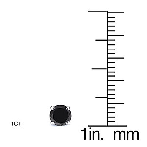 14k Gold Black Diamond Stud Earrings (From 1/2ct to 2cttw) (1 carats)