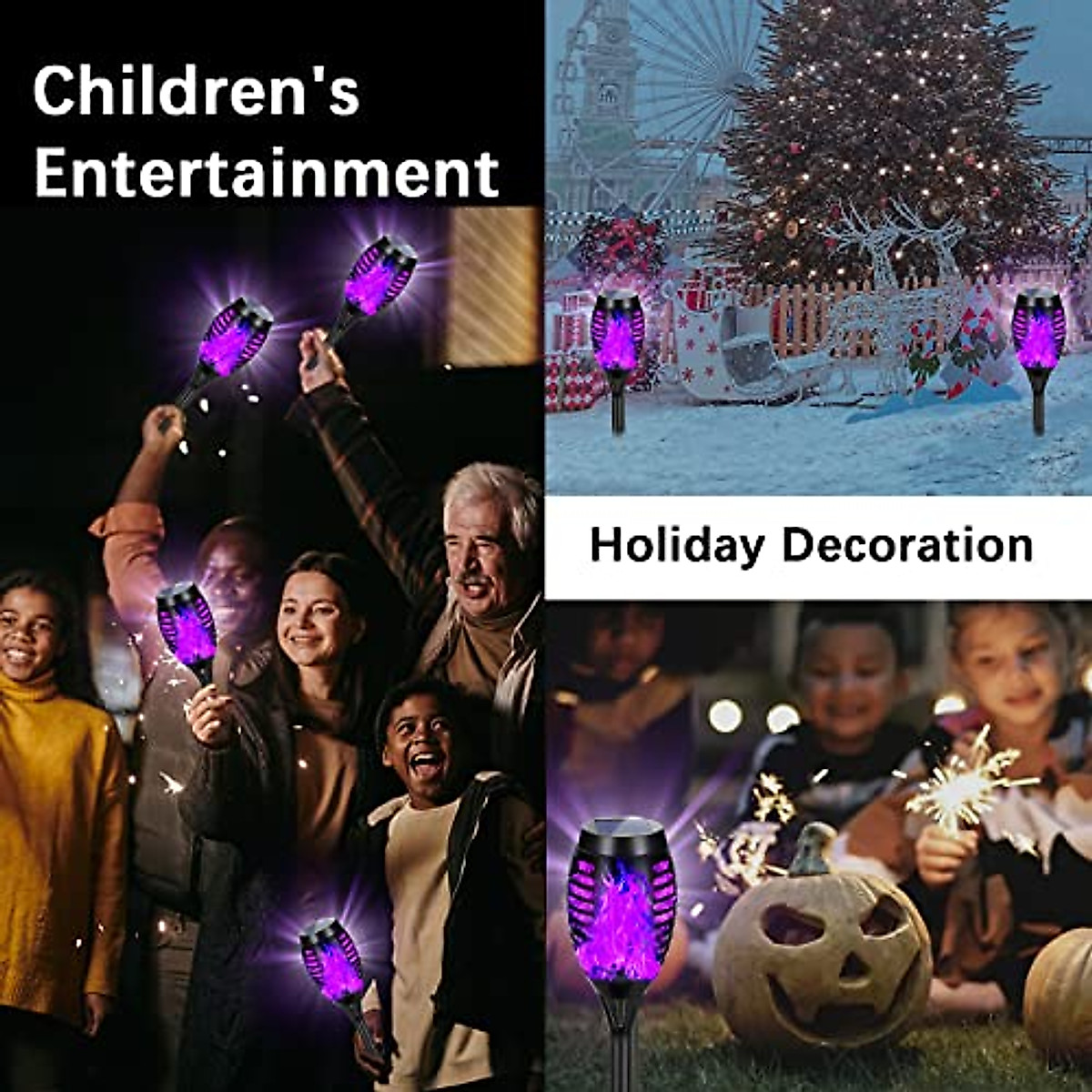 AOUNQ Solar Lights Outdoor Waterperoof Purple,【2023 Upgraded 】Outdoor Solar Torch Lights with Flickering Flame, 12Pack Mini Solar Outdoor Lights for Garden Yard Patio Pathway Decoration - Auto On/Off