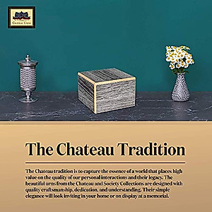 Chateau Urns - Society Collection - Pet Urn, Keepsake Box - Extra Small Urn (up to 34 lbs) - Coastal Gray Finish