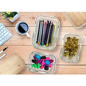 DE Glass Food Storage Containers with Bamboo Lids (4 Pack, 36 Ounce) Eco Friendly Meal Prep Containers Reusable – Airtight, Plastic Free, BPA Free