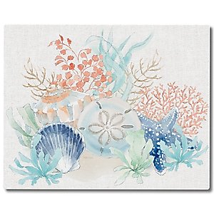 CounterArt Seaside 3mm Heat Tolerant Tempered Glass Cutting Board 15” x 12” Manufactured in the USA Dishwasher Safe