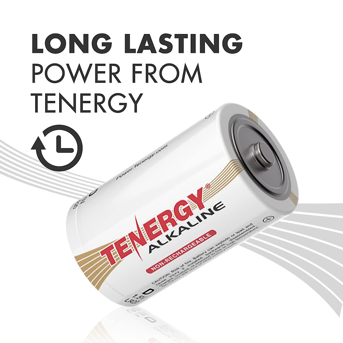 Tenergy 1.5V D Alkaline LR20 Battery, High Performance D Non-Rechargeable Batteries for Clocks, Remotes, Toys & Electronic Devices, Replacement D Cell Batteries, 12 Pack