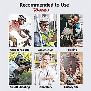 SAFEYEAR Anti Fog Safety Goggles- SG007 HD Scratch Resistant Safety Glasses Lens for Men and Women, VU Protection Over Glasses Work Goggles for DIY, Lab, Welding, Grinding, Chemistry