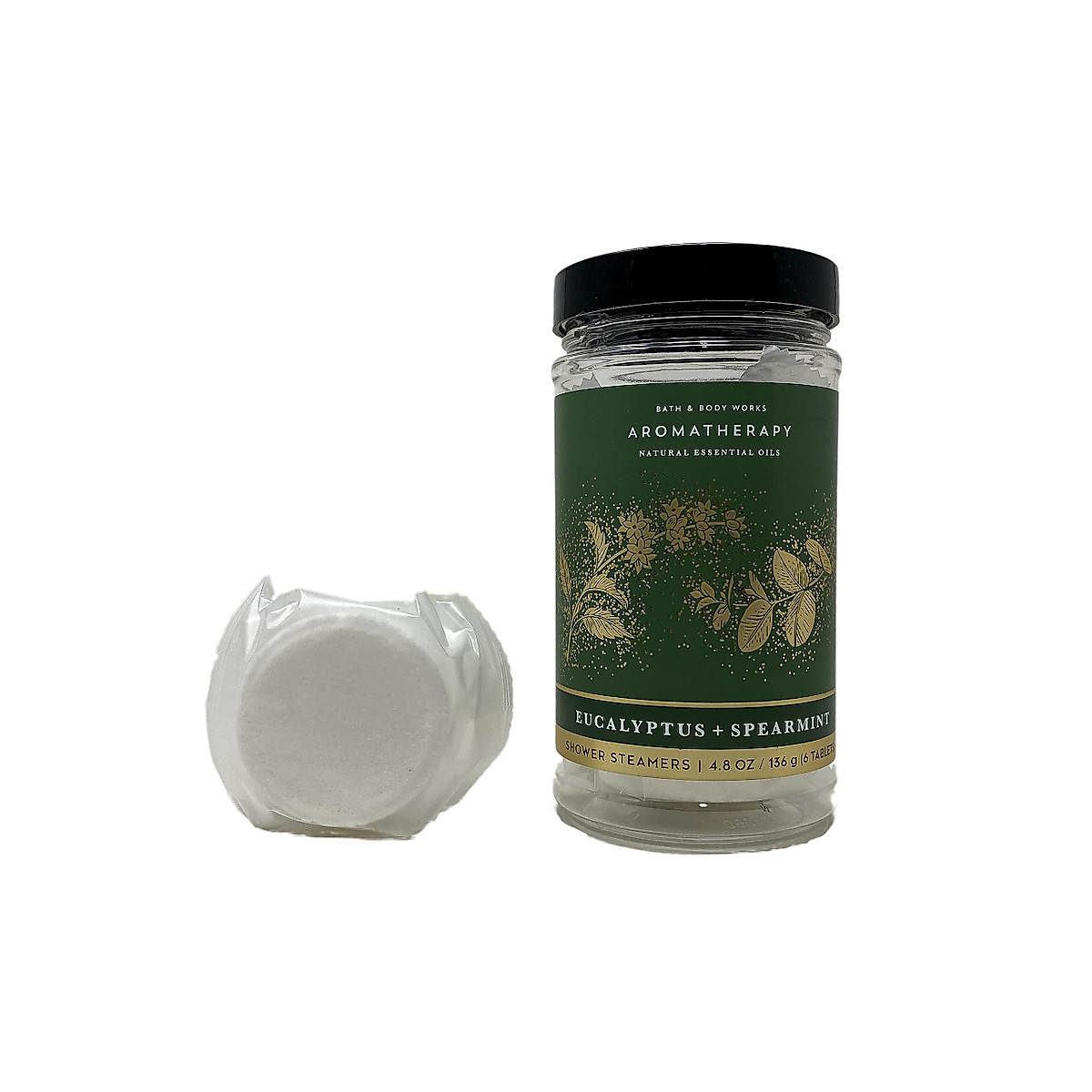 Bath & Body Works Shower Steamers 4.8 OZ / 136 G Bottle ( 6 Tablets ) - Pick Your Scent (Eucalyptus + Spearmint)