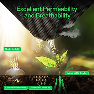 VIVOSUN Premium Weed Barrier Landscape Fabric Heavy Duty, 4ftx250ft 5oz Double-Layered Weed Control Mat with High Permeability, Commercial Ground Cover, Easy Set up & Superior Weed Control