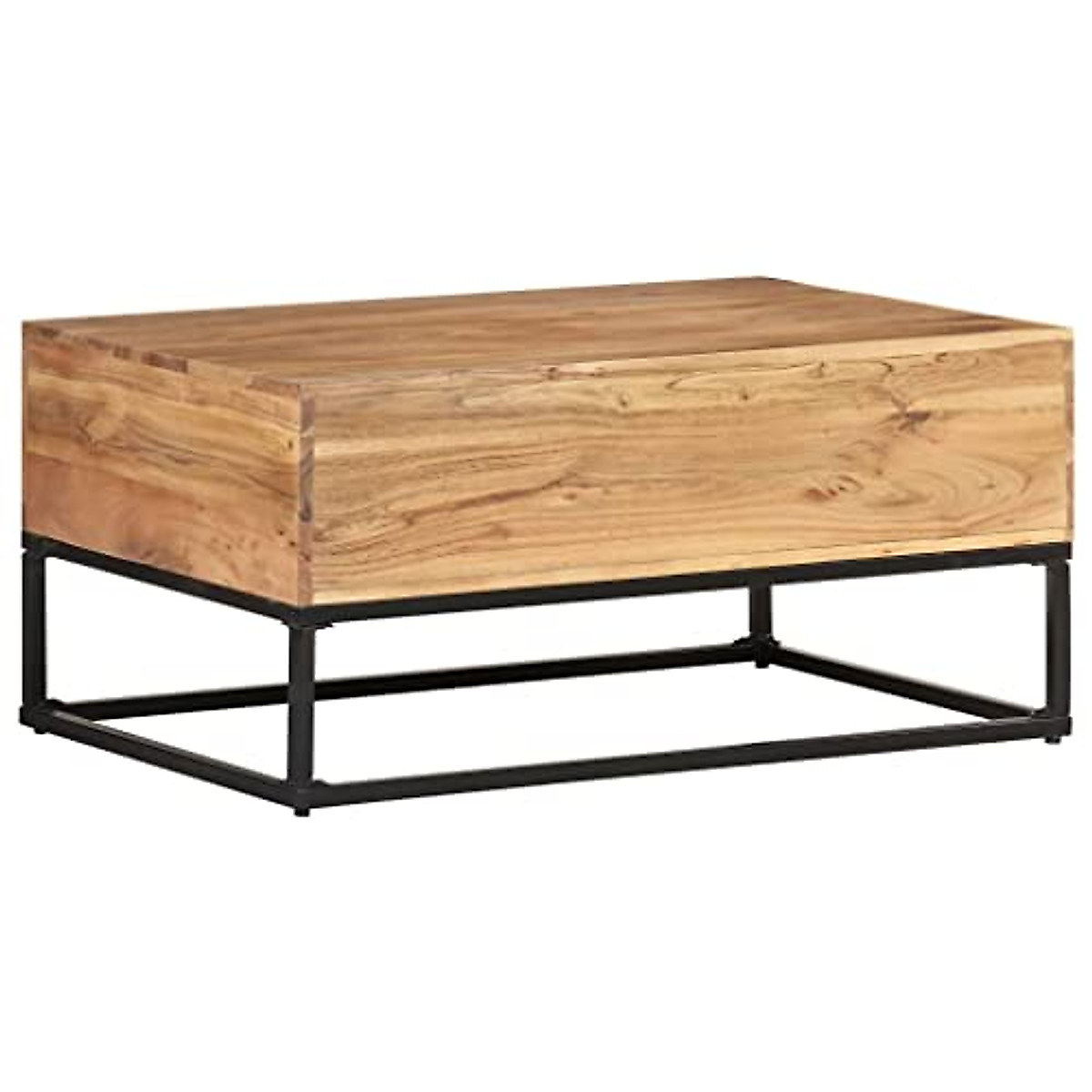QJBSAVVA Coffee Table 35.4"x23.6"x15.7" Solid Acacia Wood,Entrance Table Tray Tables Center Table Low Table Suitable for Meeting Rooms, Reception Rooms, Offices