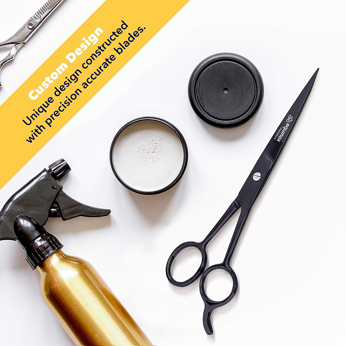 Equinox Professional Straight Edge Razor with 100 Single Derby Straight Razor Blades and Professional Hair Cutting Scissors