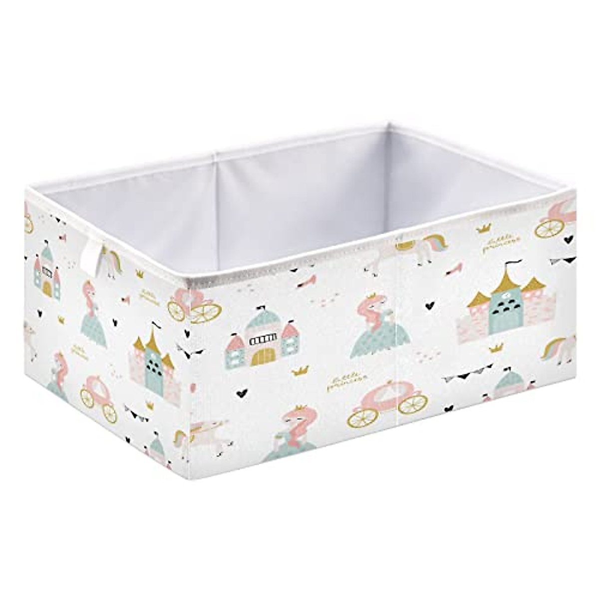 Kigai Princess Castle Cube Storage Bins - 11x11x11 In Large Foldable Storage Basket Fabric Storage Baskes Organizer for Toys, Books, Shelves, Closet, Home Decor