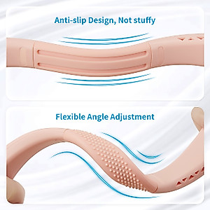 LAFANDO Portable Neck Fan, White Wearable Personal Fan, Hands Free Bladeless Fan, Hanging Fan, Headphone Design Traveling Cooling Fan, Quiet neck cooler, Leafless, USB Rechargeable, 3 Speeds