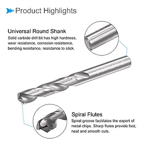 CoCud Solid Carbide Drill Bits, 4.7mm Diameter, YG6 (C2/K20) Tungsten Carbide Straight Shank Twist Drill Bits - (Applications: for Stainless Steel Alloy), 1-Piece