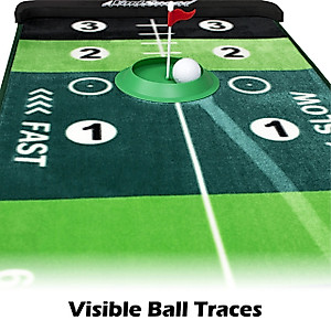 ProActive Sports, VariSpeed Putting System, 10 ft, Mimics Real Putting Green, Loaded with Drills, Training Aid for Indoor or Outdoor, Practice 4 Different Speeds On One Mat