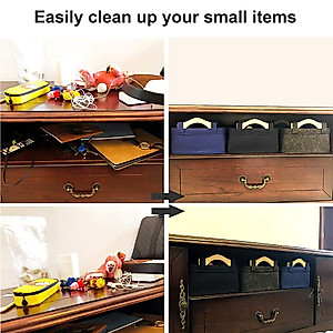 shlutesoy Home Collapsible Handles Books Clothes Toys Storage Basket Organizer Holder Bin - Purplish Blue L