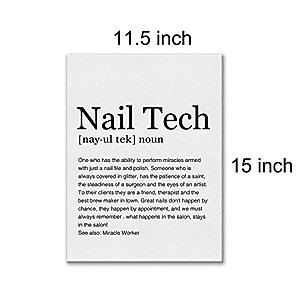 LEXSIVO Nail Tech Definition Print Canvas Wall Art Home Office Decor Modern Minimalist Painting 12x15 Canvas Beauty Poster Framed Ready to Hang Salon Artwork