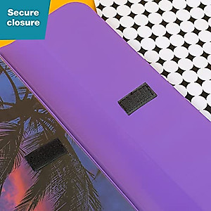 Trapper Keeper Binder, Retro Design, 1 Inch Binder, 2 Folders and Extra Pocket, Metal Rings and Spring Clip, Secure Storage, Palm Trees, Mead School Supplies (260038FDE1-ECM)