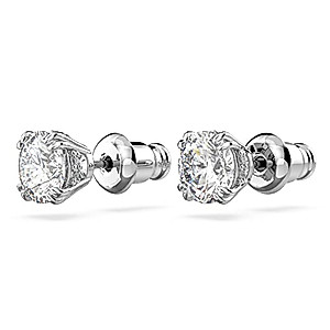SWAROVSKI Constella Pierced Stud Earrings, White Crystals on a Rhodium Finish Setting, Part of the Constella Collection