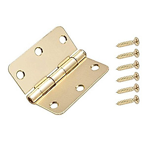 Everbilt 3 in. x 1/4 in. Radius Satin Brass Door Hinge