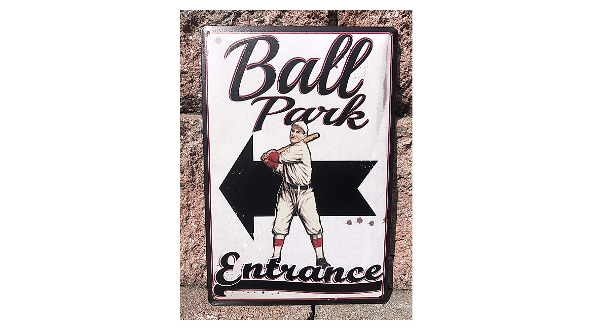 Baseball Theme 12x8 Metal Sign - Perfect for Sports Enthusiasts