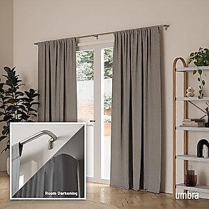 Umbra Twilight Curtain Rod Set – Wrap Around Design Ideal for Blackout or Room Darkening Panels, 28 to 48 Inches, Nickel