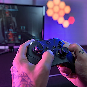 Setex Gecko Grip, 1 High Rise + 1 Low Rise Thumbstick Grip Covers, for PlayStation PS5, PS4, Xbox One, Switch Pro, Steam Deck, Anti-Slip Microstructured Analog Stick Thumb Grips, Black, Covers Only