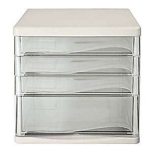 NAHDU Document Organizer - Half Transparent Vertical File Cabinet 4 Drawer Function Flat Drawer (Color : E)