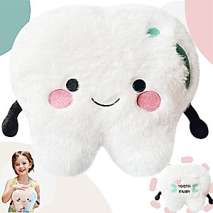 uoozii Non-Shedding 8" | 1lb Tooth Fairy Pillow, Microwavable & Weighted Plush Tooth Fairy Tooth Holder, Warm Tooth Fairy Gifts for Girls & Boys