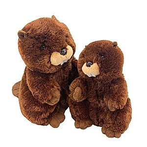 PLUSH TOYS WONDERLAND Justin Beaver Plush Toy, 8-Inch Huggable Stuffed Brown Beaver Zoo Animal, for Kids, Birthdays, Baby Showers, & Toddlers