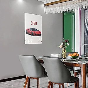 Car Poster Ferrari F40 Supercar Posters Racing Car Canvas Wall Art For Boy's Bedroom SuperCar Wall Decor Frame-style 12x18inch(30x45cm)