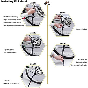 Bike Kickstand, Adjustable Rear Mount Aluminum Alloy Bicycle Kickstand for 26” 28” 700C 24”- 29” inch Adult Bike Mountain bike Road Bike BMX MTB