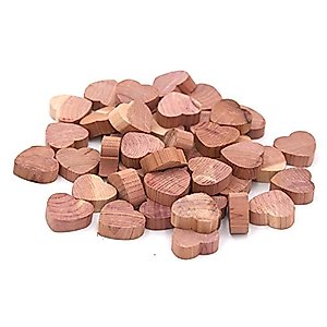 Venxic Aromatic Cedar Heart Blocks for Clothes Storage | 100% Natural Cedar Hanger Balls for Closets and Drawers Protection & Freshener (50 Pack)