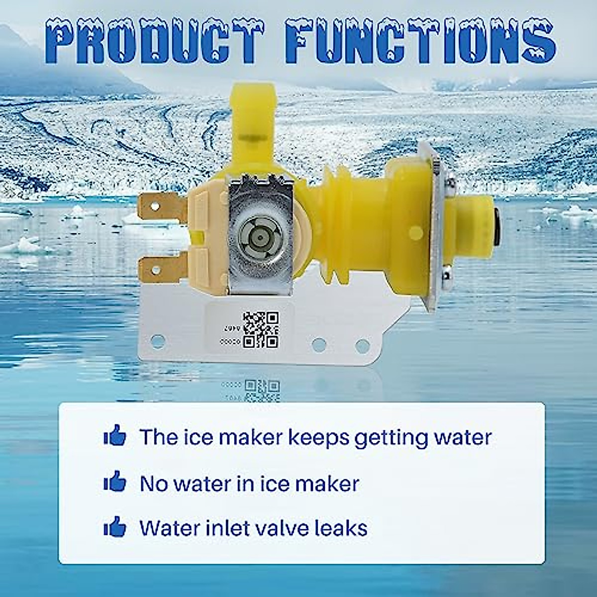 New Upgraded 000009120, 000008487, 000008483 Water Inlet Valve Compatible with IH9120 Manitowoc Ice Machine, 120V 60Hz 5W, 2 Year Warranty